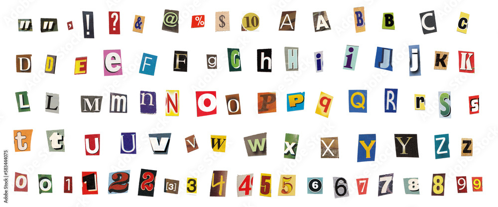 Retro Magazine Newspaper Cutout Letters Stock Illustration | Adobe Stock