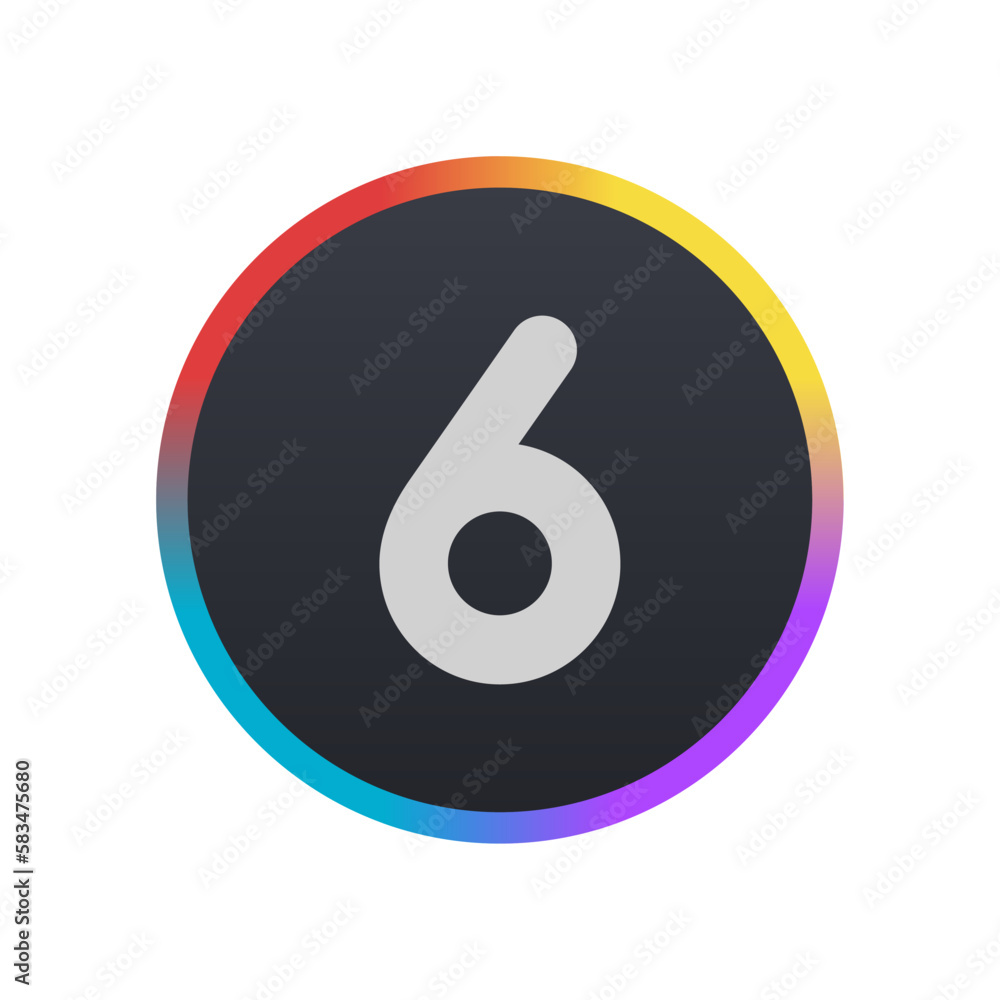Six - Pictogram (icon) Stock Vector | Adobe Stock