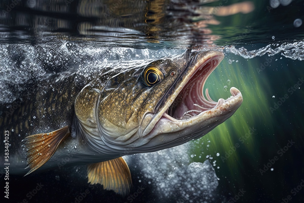 Mutated fish in a polluted sea, with unnatural features and deformities ...