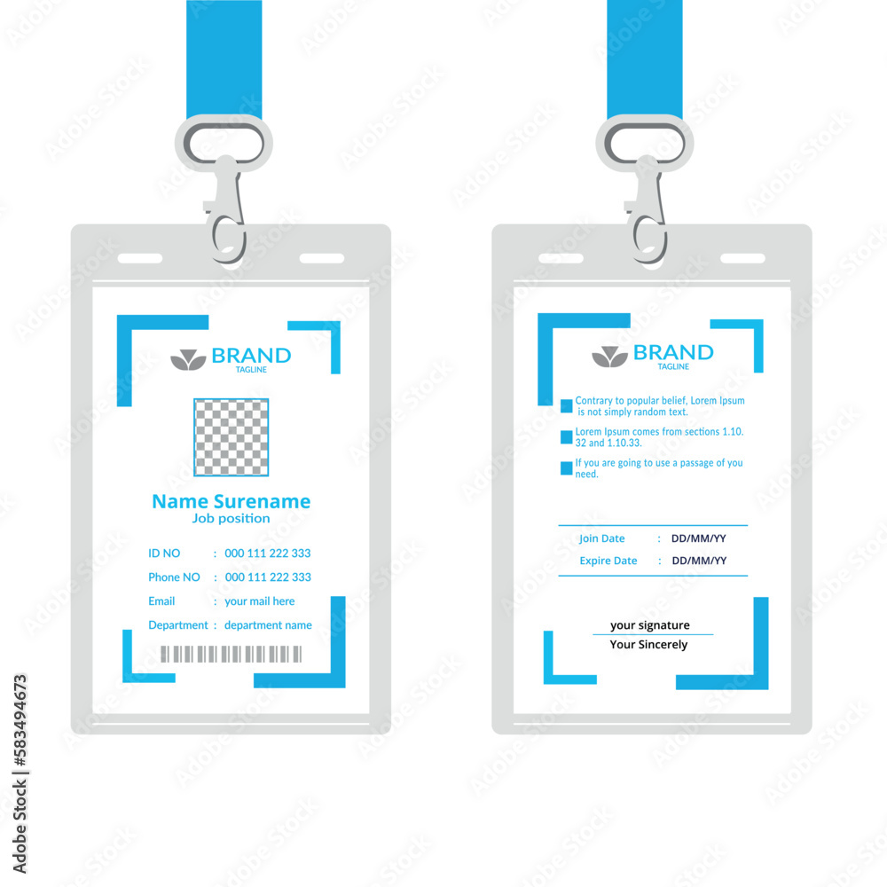 Simple and Clean ID Card Design Template. Professional corporate id ...