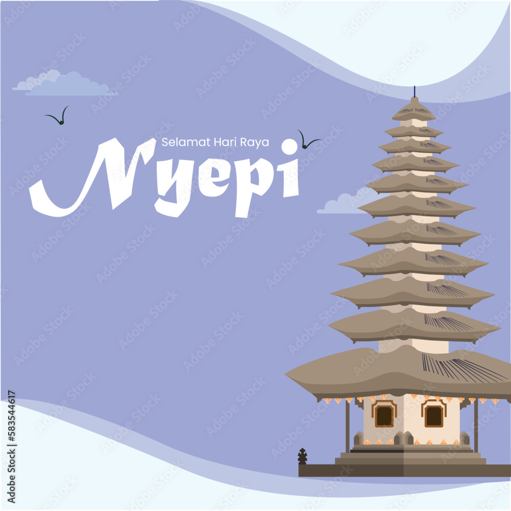 Bali's Day Of Silence And Hindu New Year Vector Illustration fit for ...