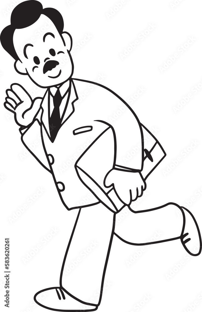 Working man cartoon doodle kawaii anime coloring page cute illustration ...