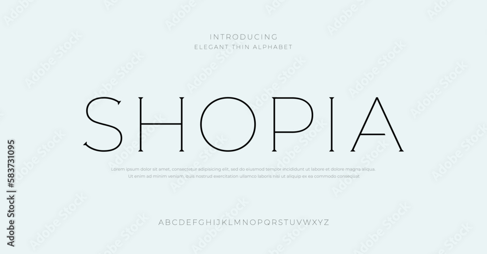 Elegant thin alphabet font. Luxury classic lettering typography ...