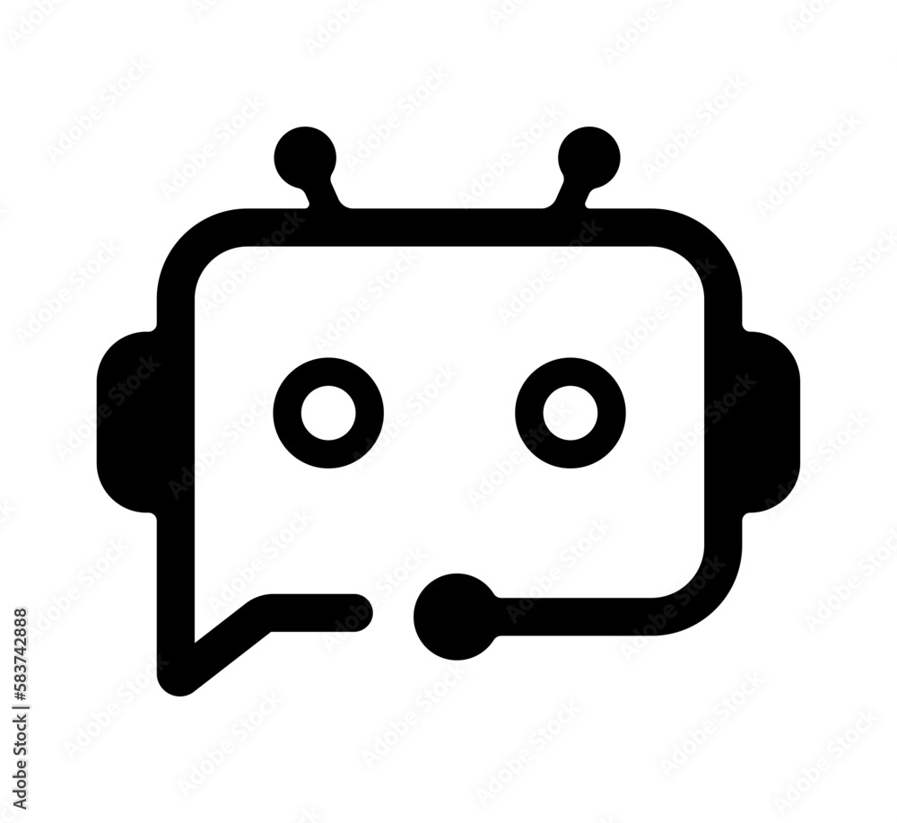 AI chat bot vector icon illustration Stock Vector | Adobe Stock