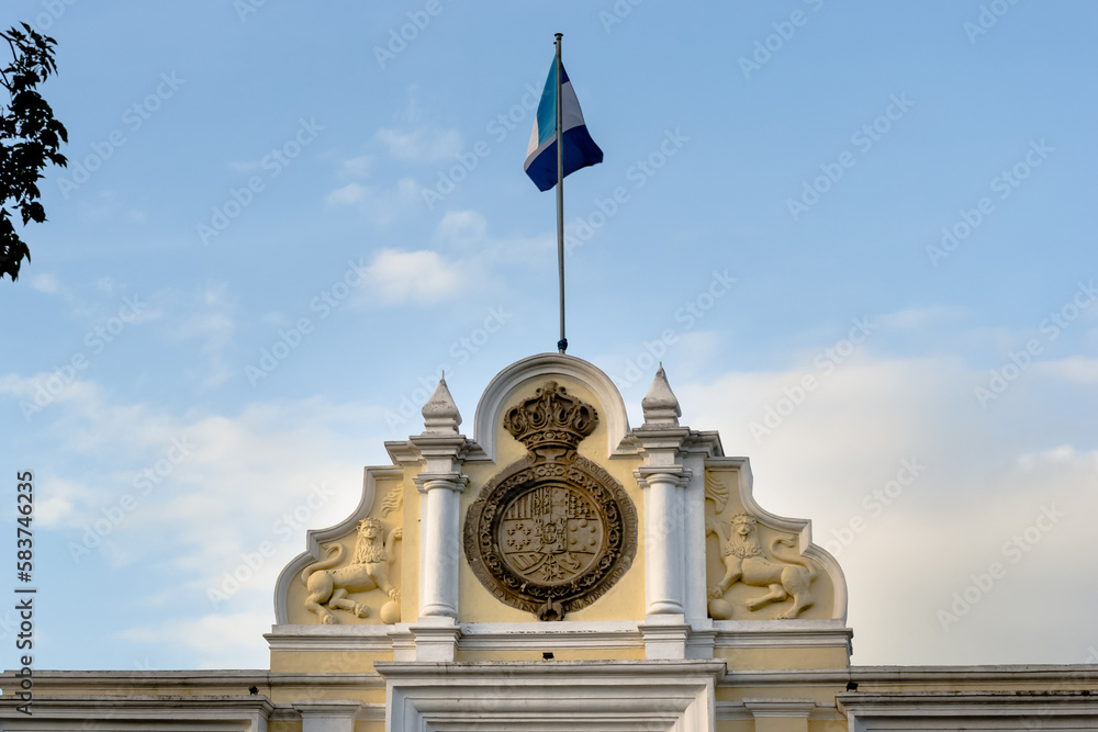 Façade of the Captain General Palace building located in the Central ...