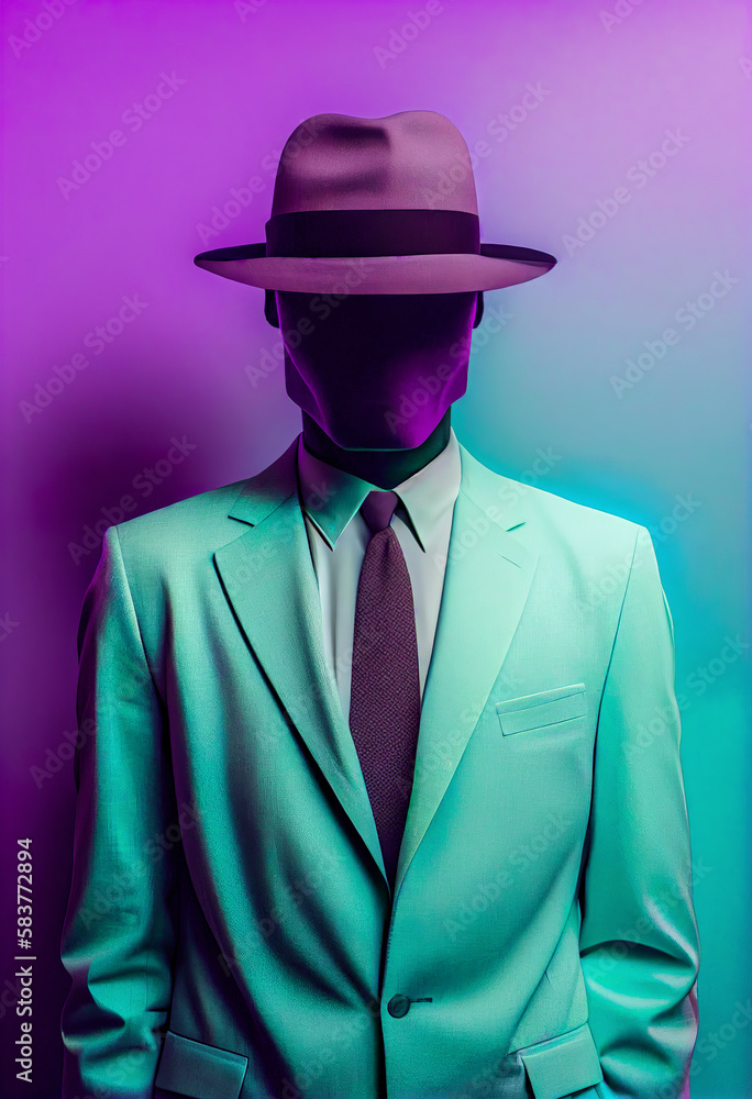 Illustration Stock Abstract faceless portrait of a police inspector, a ...