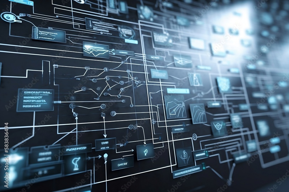 Business process and workflow automation with flowchart. Business ...