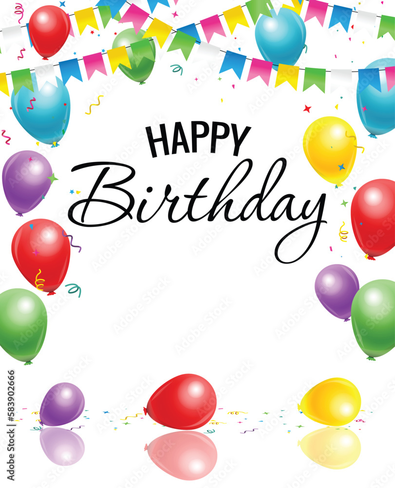 Happy birthday vector transparent background. colorful happy birthday ...