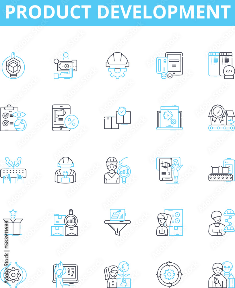 Product development vector line icons set. Product, Development, Plan ...