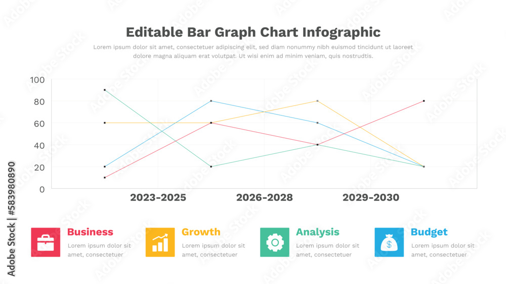 Bar chart infographic presentation template fully editable Stock Vector ...