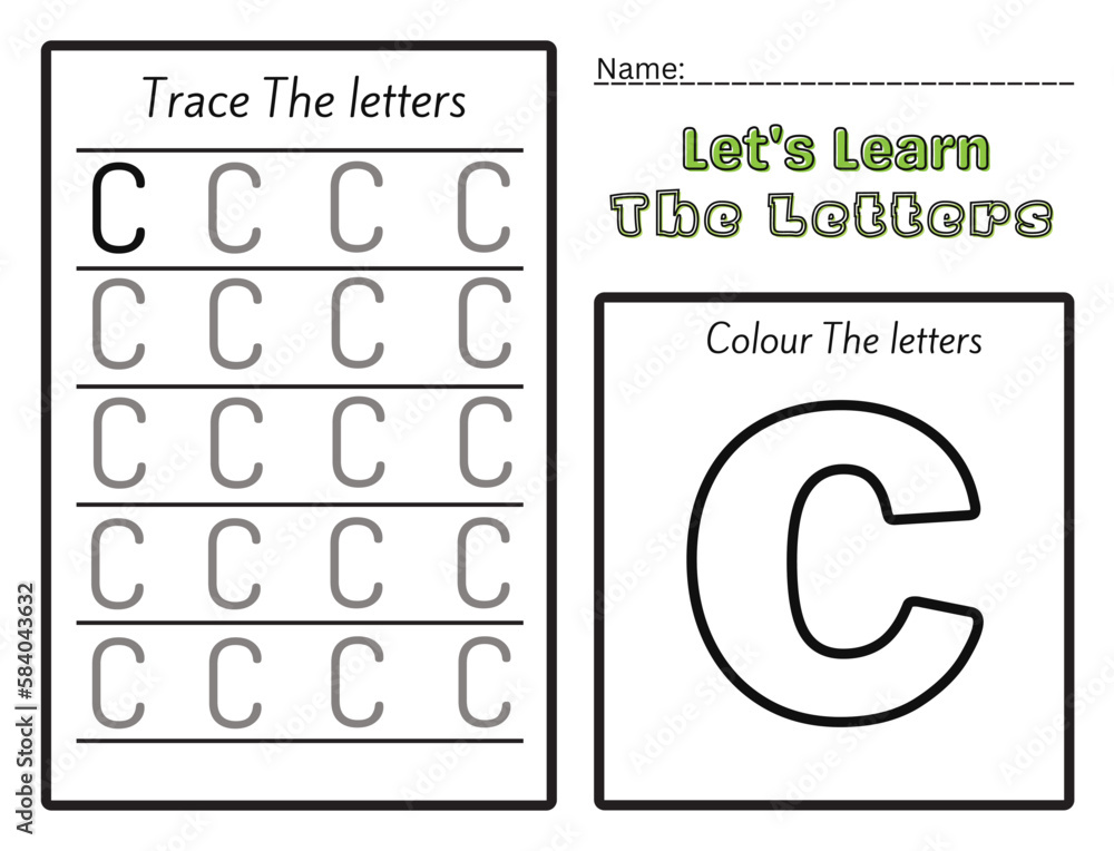 letters c. Learning Kids counting activity. Worksheet for learning ...