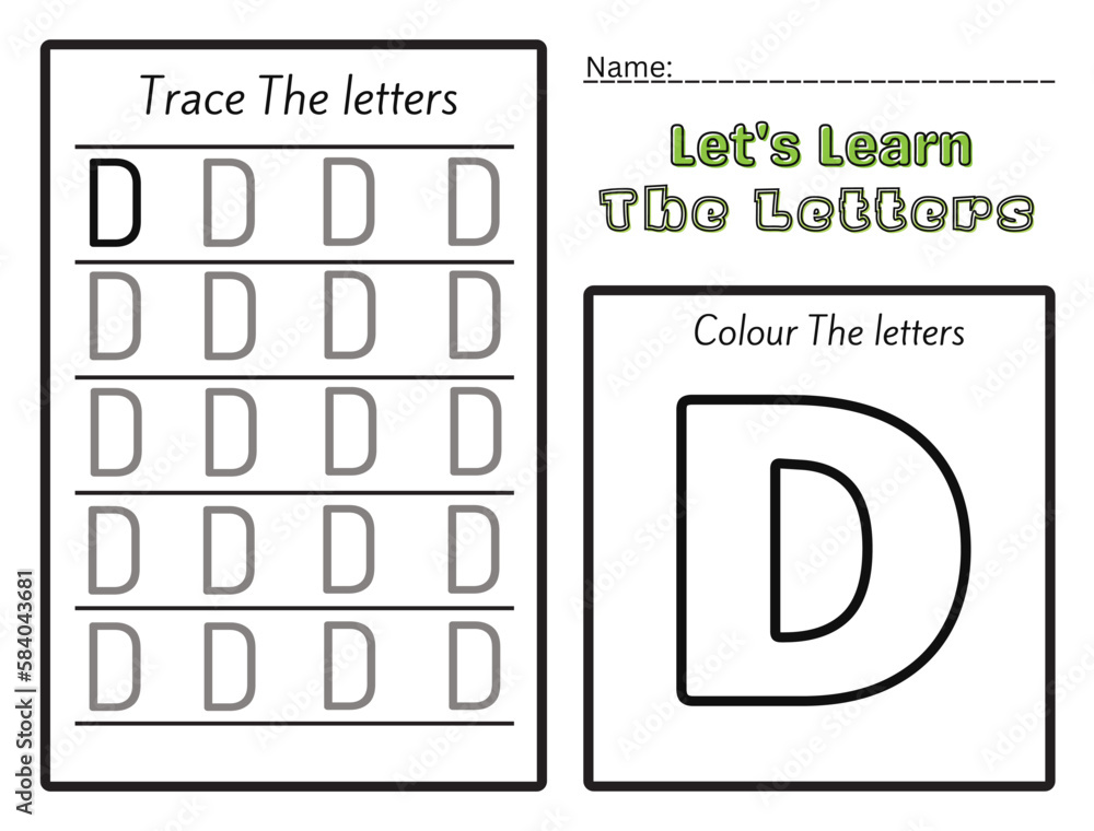 letters d. Learning Kids counting activity. Worksheet for learning ...