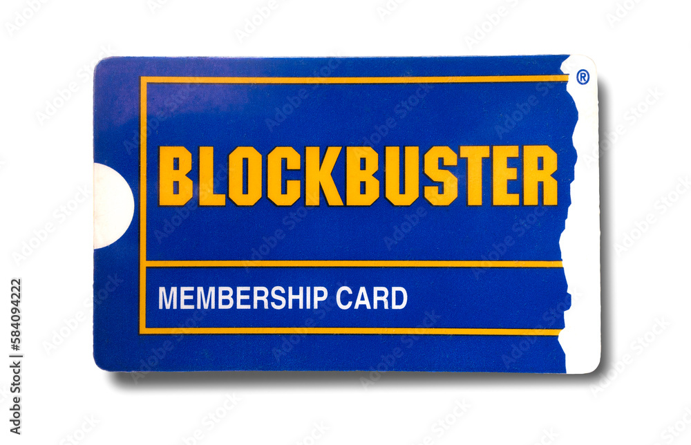 Close up of Blockbuster membership card isolated on white background ...