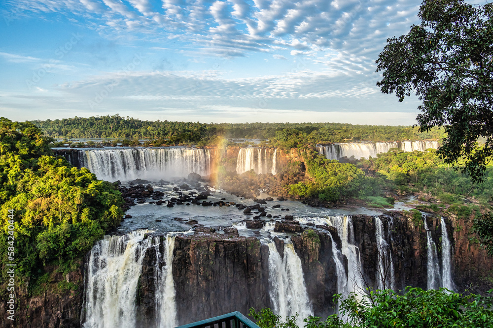 Iguazu Falls, the largest series of waterfalls of the world, located at ...