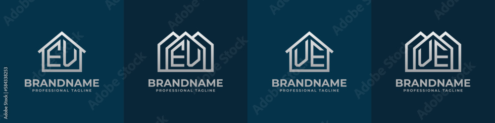Letter EV and VE Home Logo Set. Suitable for any business related to ...