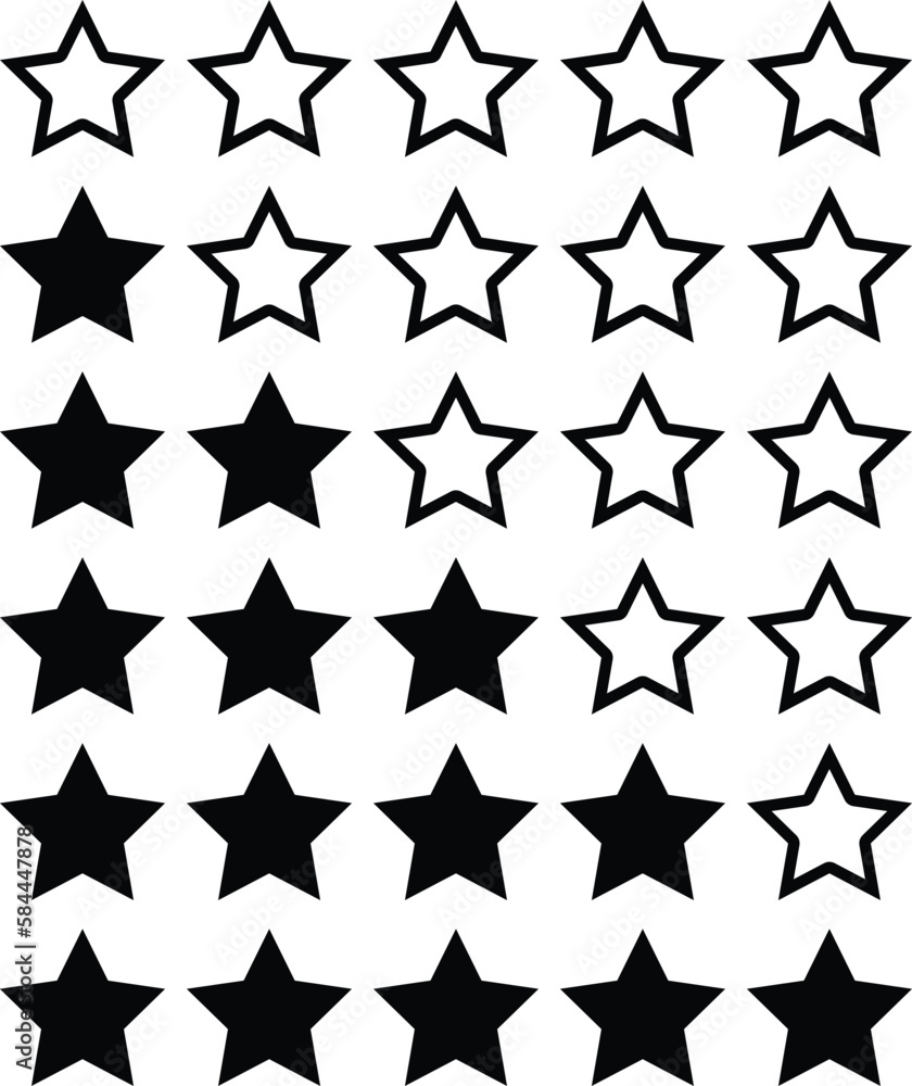 5 star rating system vector illustration. Stock Vector | Adobe Stock