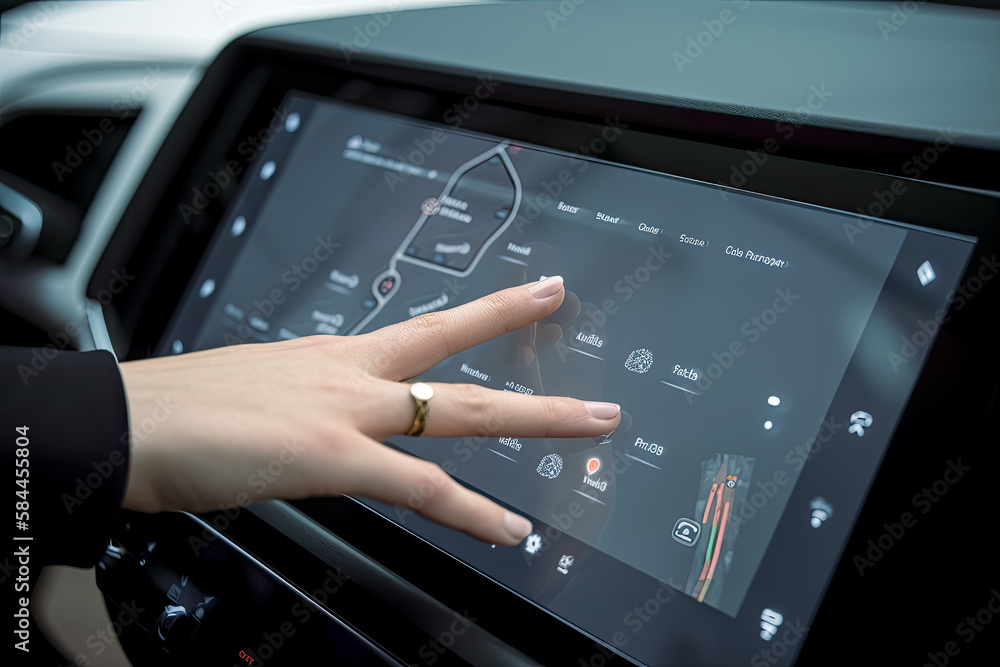 Touchscreen interface. - Generative Ai. - digital, technology, device, screen, hand, finger ...