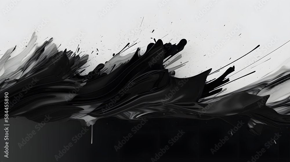 Paint Brush Stroke Transition Wipe On And Off/ 4k animation of a black ...