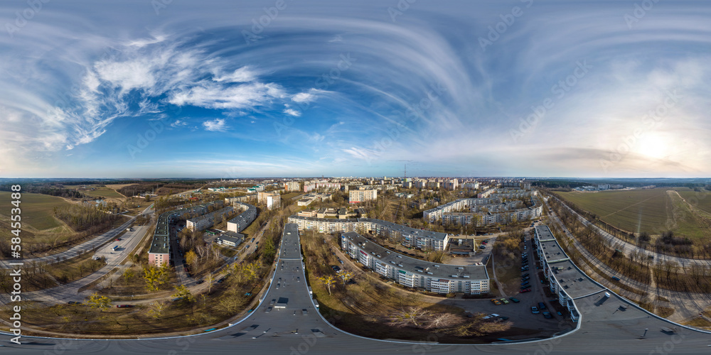 aerial full seamless spherical 360 hdri panorama view above great ...