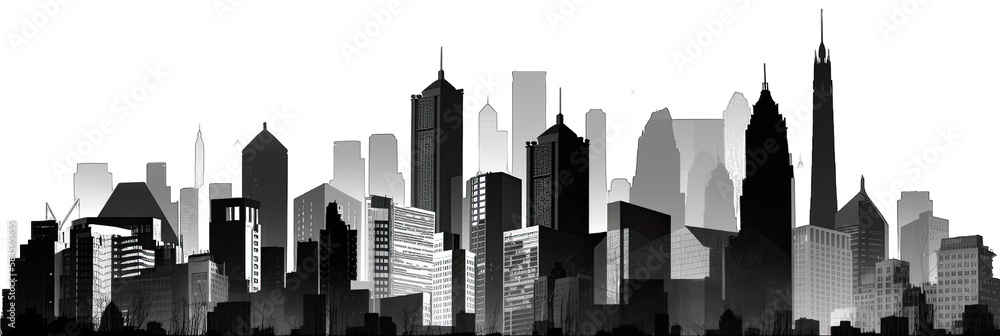 cityscape, skyscrapers, skylines, transparent background png Stock ...