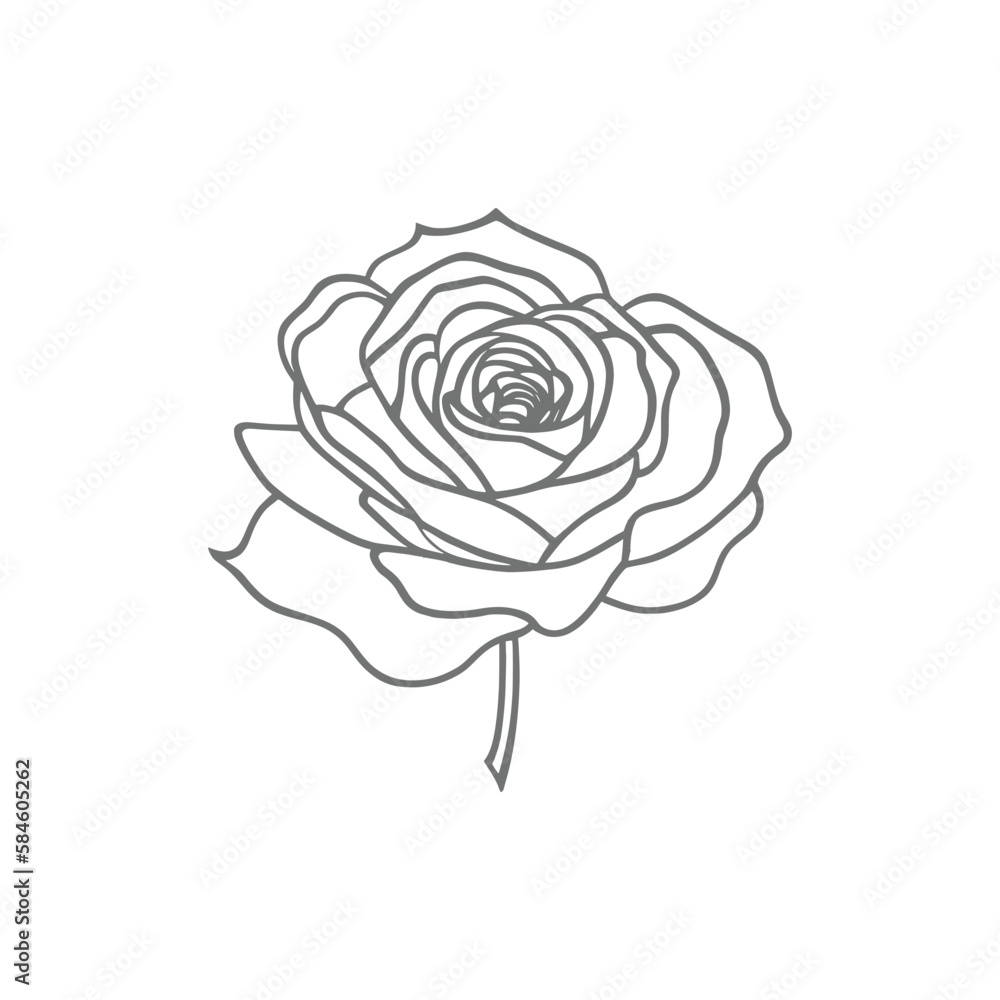 Nice Roses Vector artwork coloring page, coloring book, black outline ...