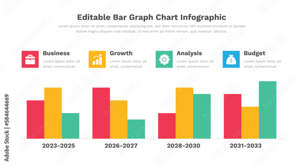Bar chart Infographic presentation template Fully editable Stock Vector ...