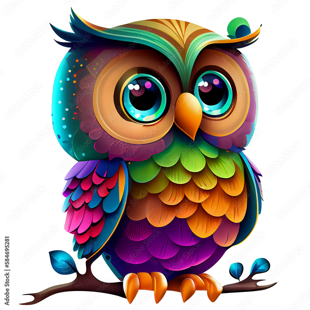 Animated Colourful Owls