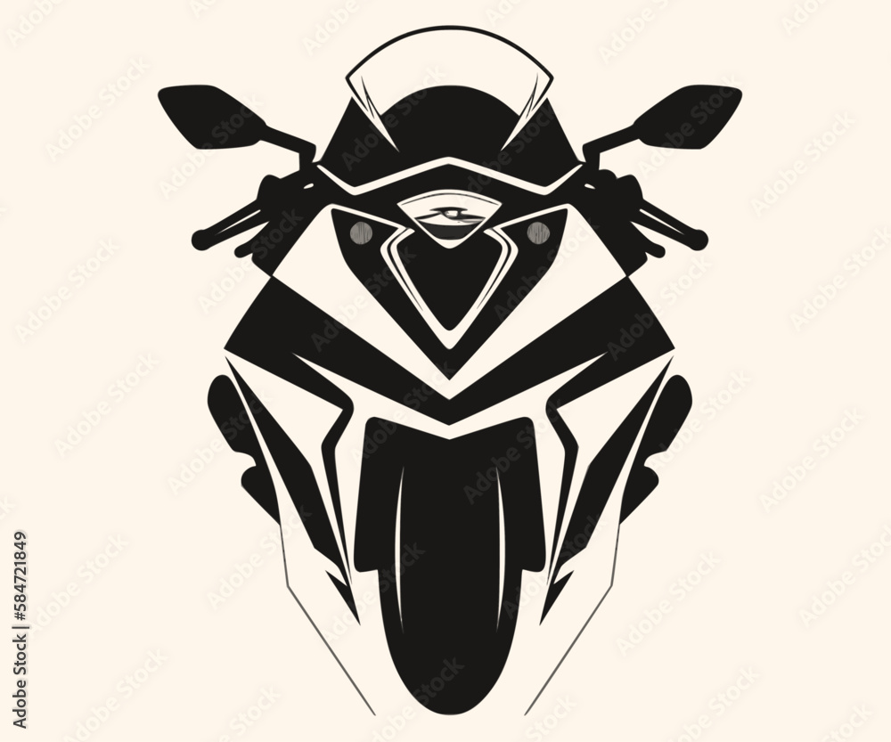Vector Illustration of a Classic Motorcycle with lines drawing for logo ...
