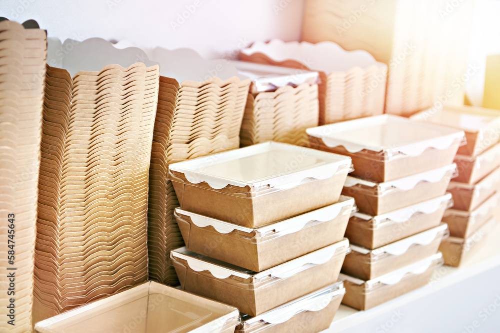 Cardboard food containers Stock Photo | Adobe Stock