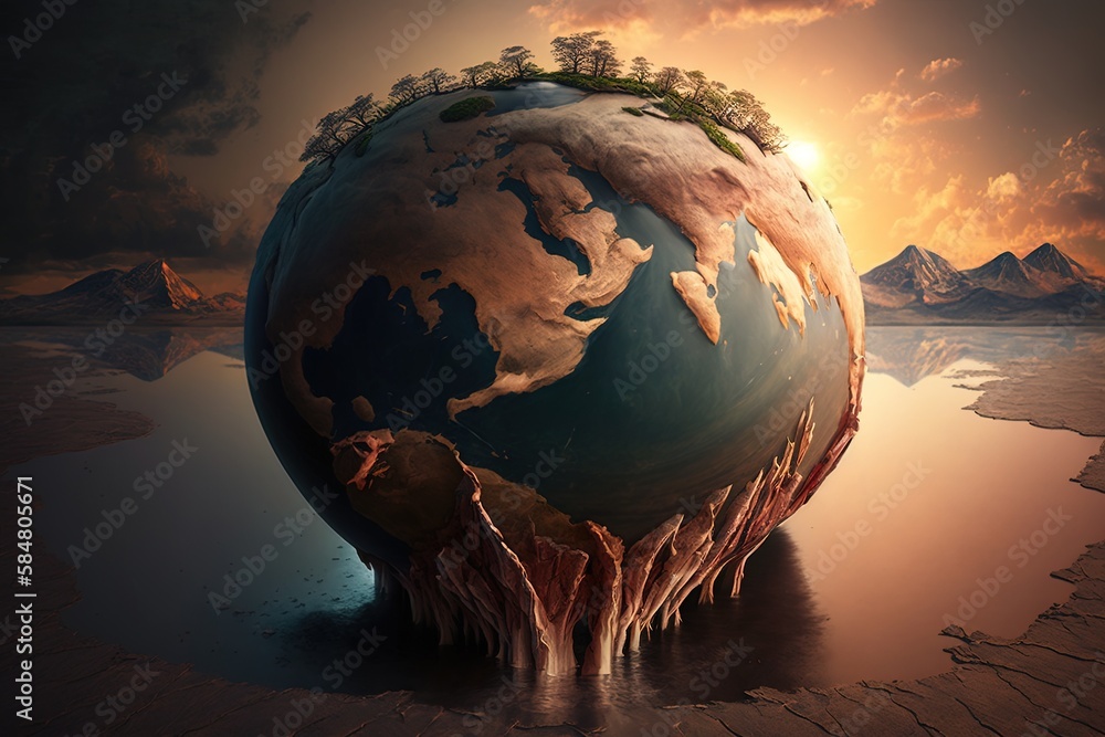 Ilustración de Stock Scorched Earth Sinking Continents: The ...