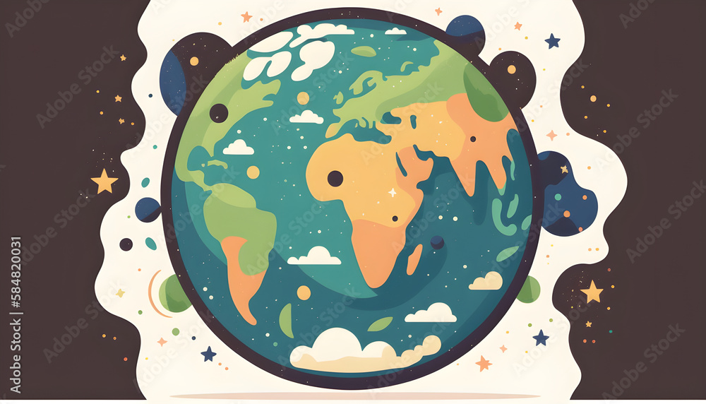 planet earth illustration. Symbol of life, nature, fund, ecology ...