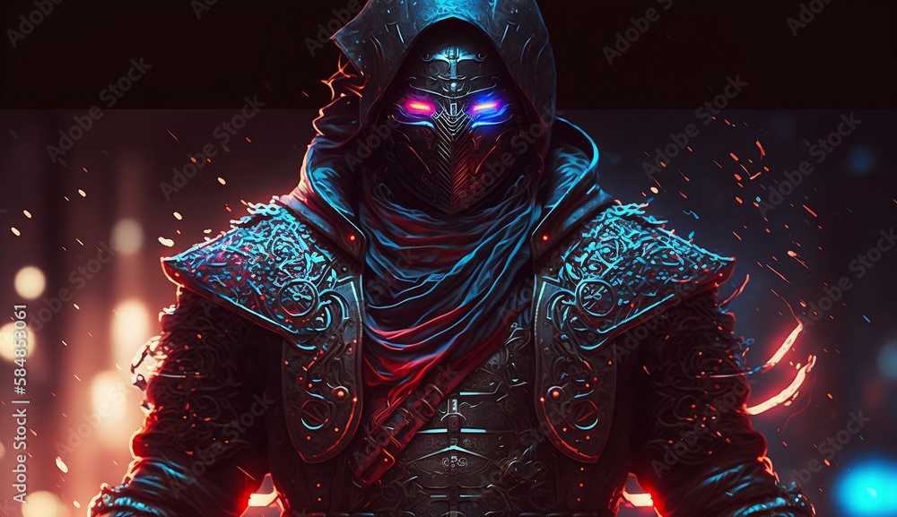 hyperdetailed Colorful Fantasy Ninja - RGB Wallpaper and Background ...