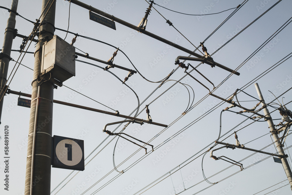 train cables Stock Photo | Adobe Stock