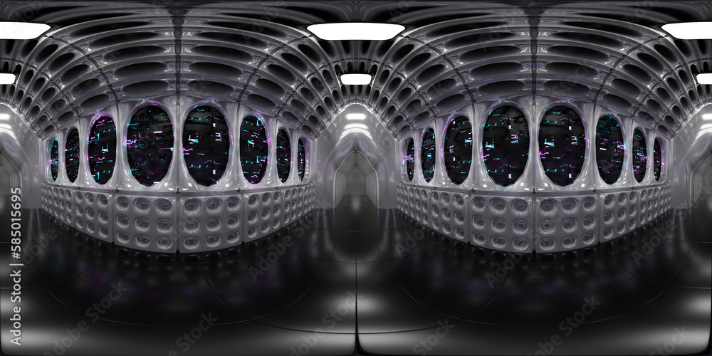 HDRI map, futuristic sci-fi environment panorama background, 360 degree ...