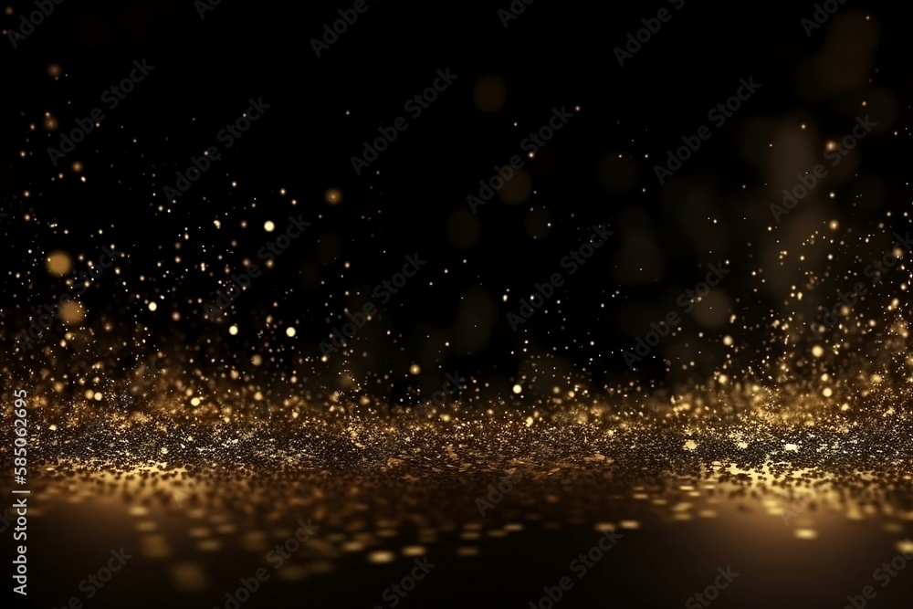 Abstract Black and Gold Background. Black and Golden Illustration with Shining Light Effects ...