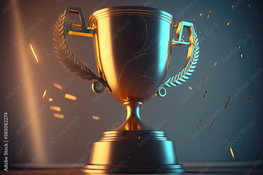 Celebration of victory for first place in golden cup competitions ...