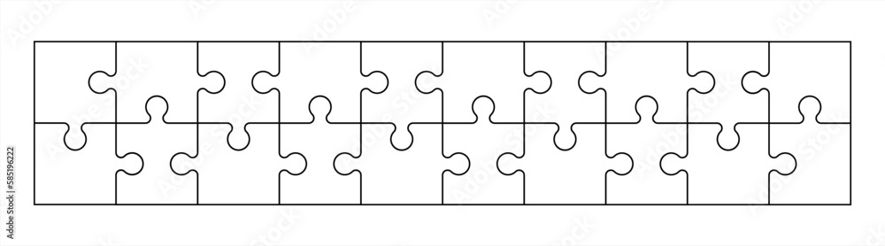 Puzzles grid - blank template. Jigsaw puzzle with 20 pieces. Mosaic ...