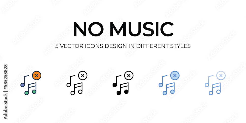 No Music icon. Suitable for Web Page, Mobile App, UI, UX and GUI design ...