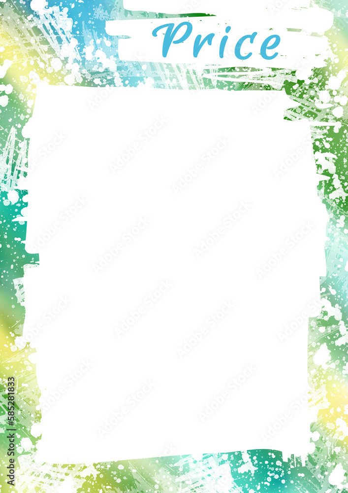 Price list template for business design. Watercolor abstract frame ...