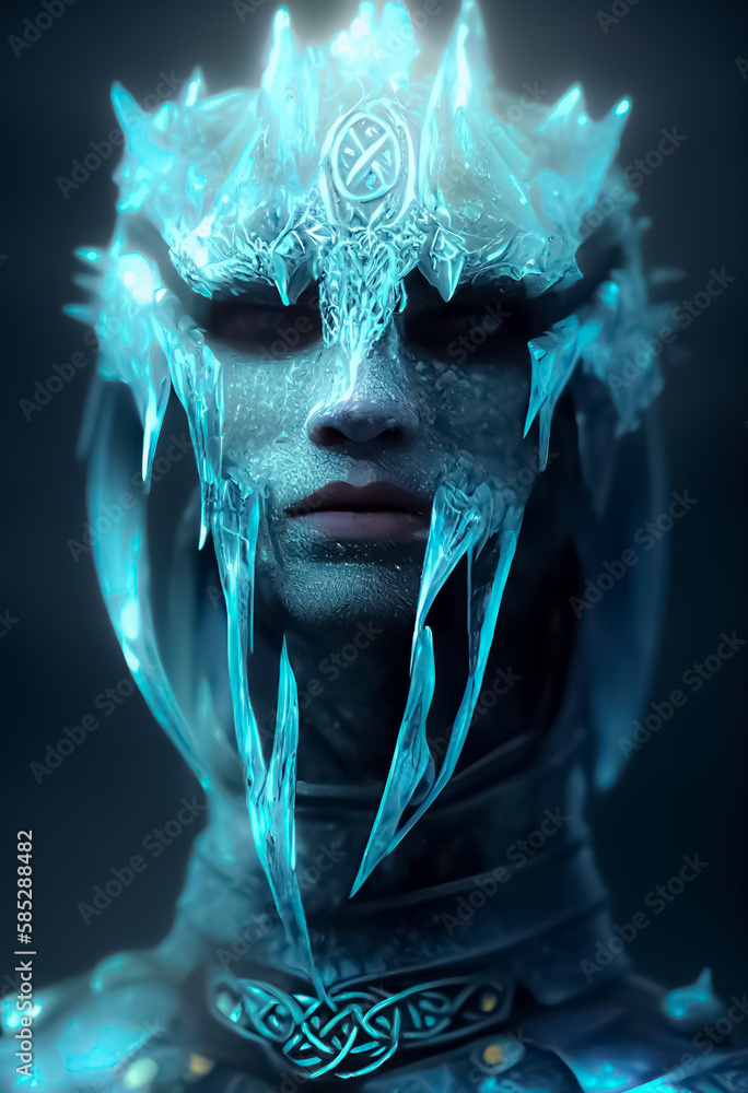 Ilustración de Stock fantasy Ice warrior from hell. Snow monster. Ice ...