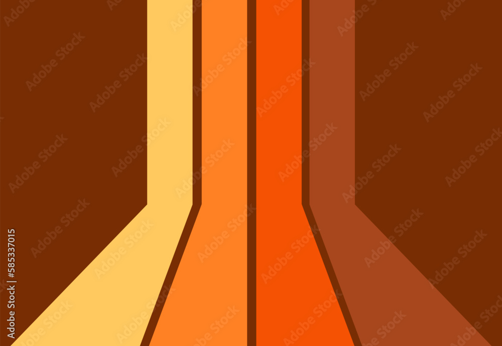 1970 retro seamless pattern in orange, yellow and brown colors. 70s ...