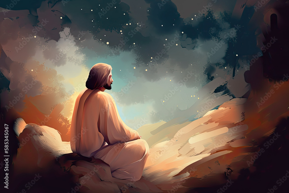 religious spiritual illustration background faith art prayer ...
