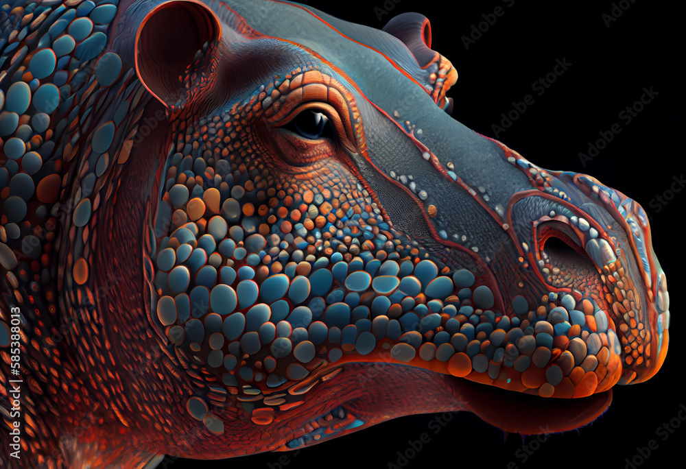 A complex, multi-layered pattern of interlocking shapes that resembles ...