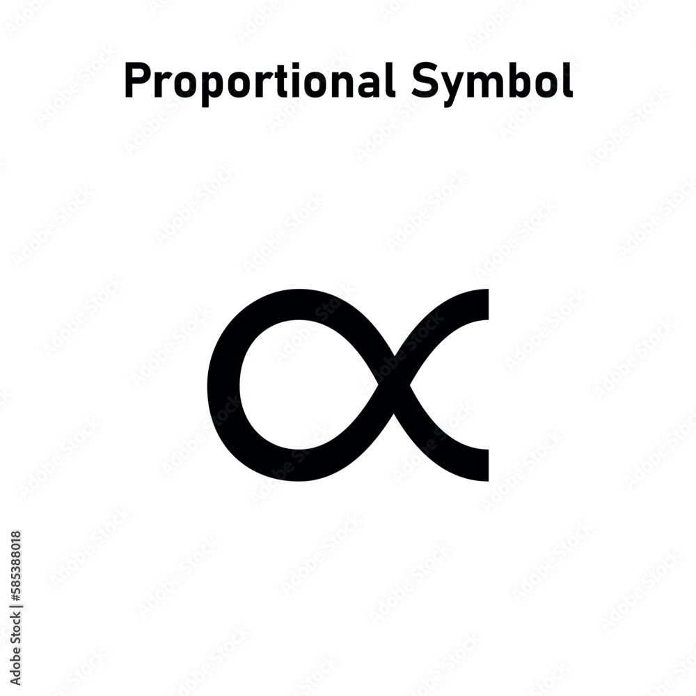 inversely proportional symbol. Proportionality sign vector. Stock ...