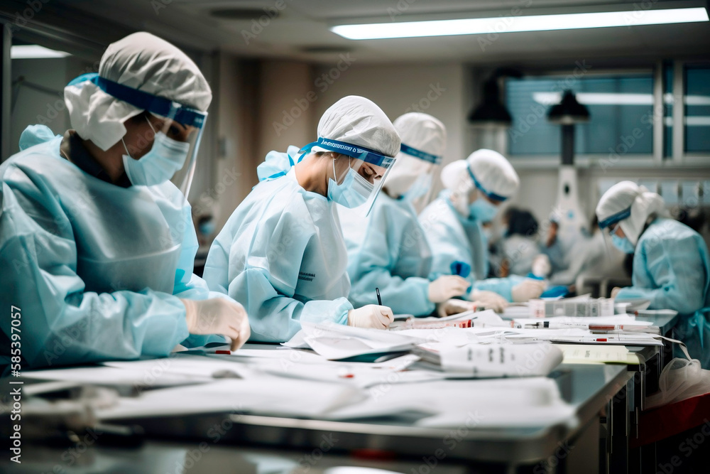 Diverse medical team join forces against pandemic: doctors, nurses ...