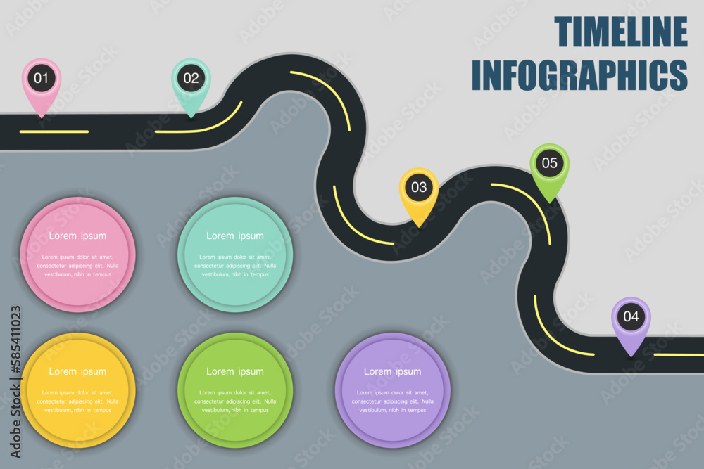 Road map infographic Stock Vector | Adobe Stock