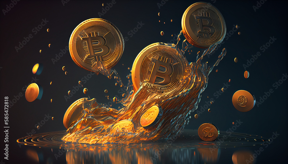 Cryptocurrency & Bitcoin logo: 8K dark background, glowing effects ...