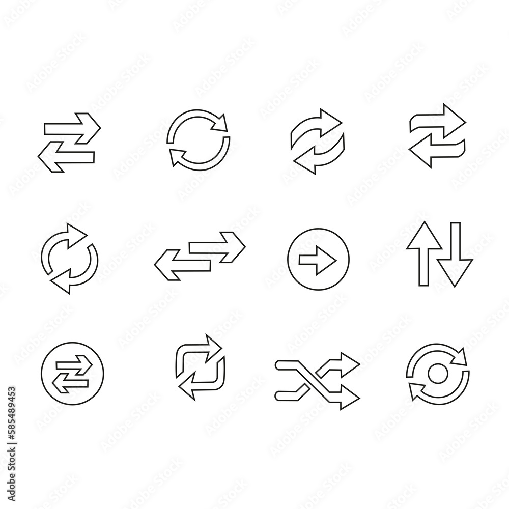 Arrow icons set. Arrow Cursor, Change, Move, Switch, Swap, Swap, Up ...