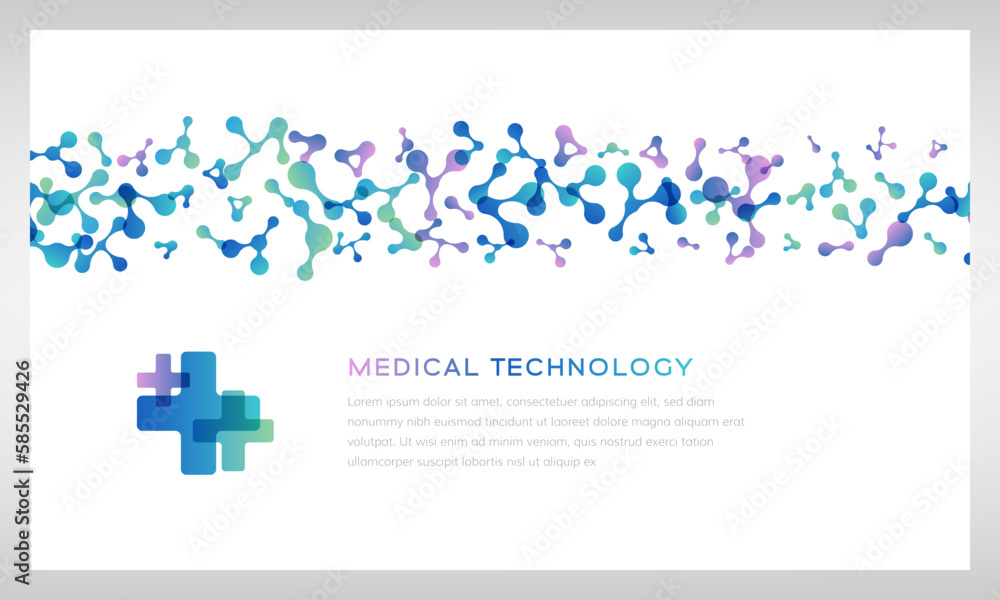 Medical technology banners. Vector illustration with molecules texture ...