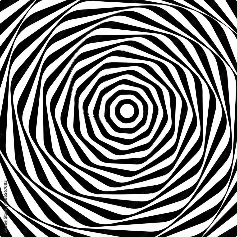 Black and white twisty pattern with moving kaleidoscope texture. Vortex ...